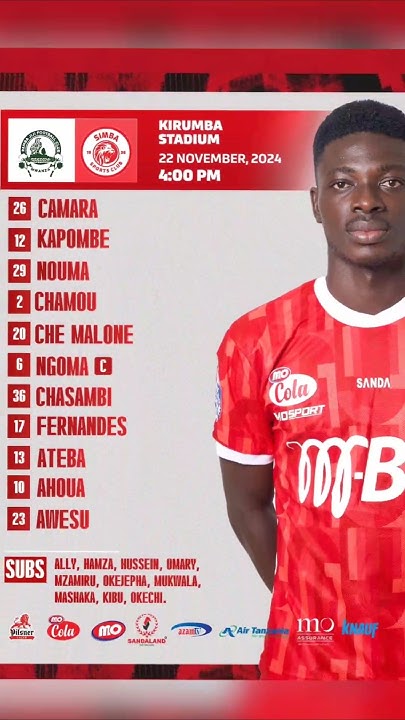 Kikosi Cha Simba Kinachoanza Leo Dhidi Ya KMC Ligi Kuu NBC 2024/2025 - YouTube