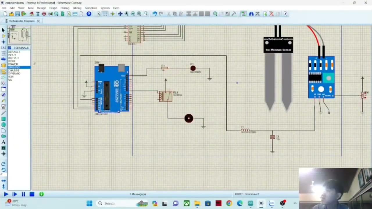 Mô phỏng bằng Proteus cảm biến độ ẩm đất với Arduino - YouTube