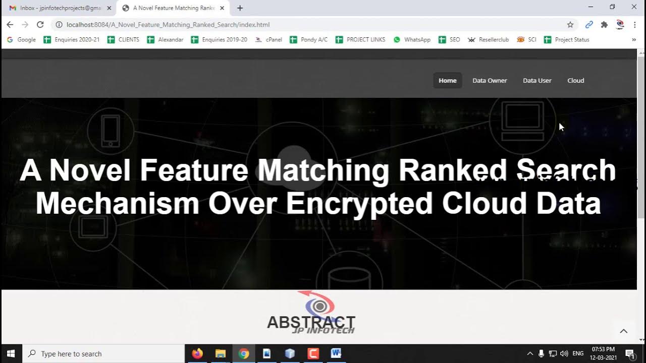 A Novel Feature Matching Ranked Search Mechanism Over Encrypted Cloud Data | Java IEEE Project ...