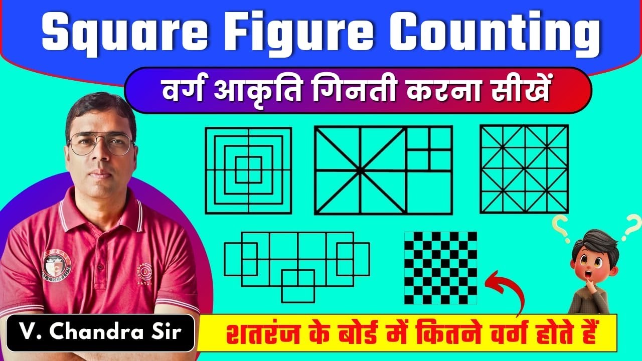 Square Figure Counting For Uppolice Exam 2024| वर्ग गिनना सीखें|Square ...