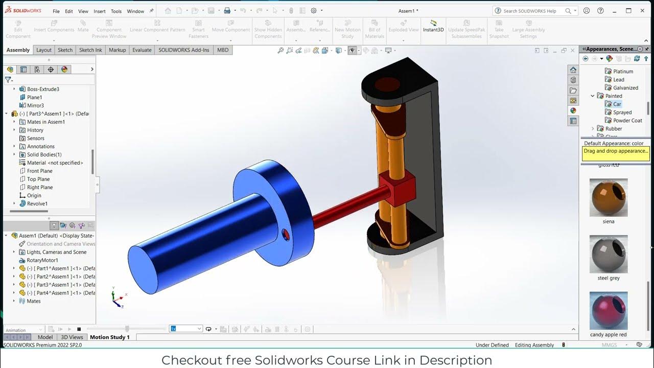 Rotating to Oscillating Mechanism in Soldiworks - YouTube