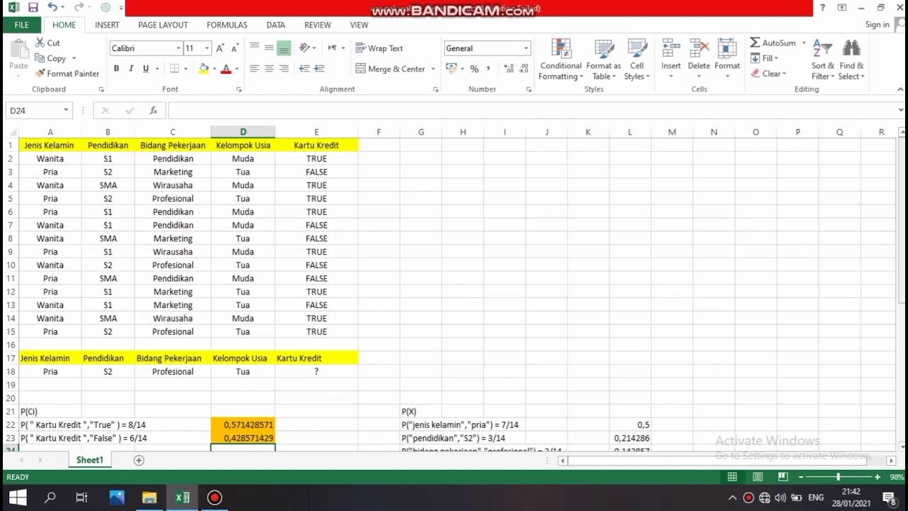 #DataMining Metode Naive Bayes menggunakan Excel - YouTube