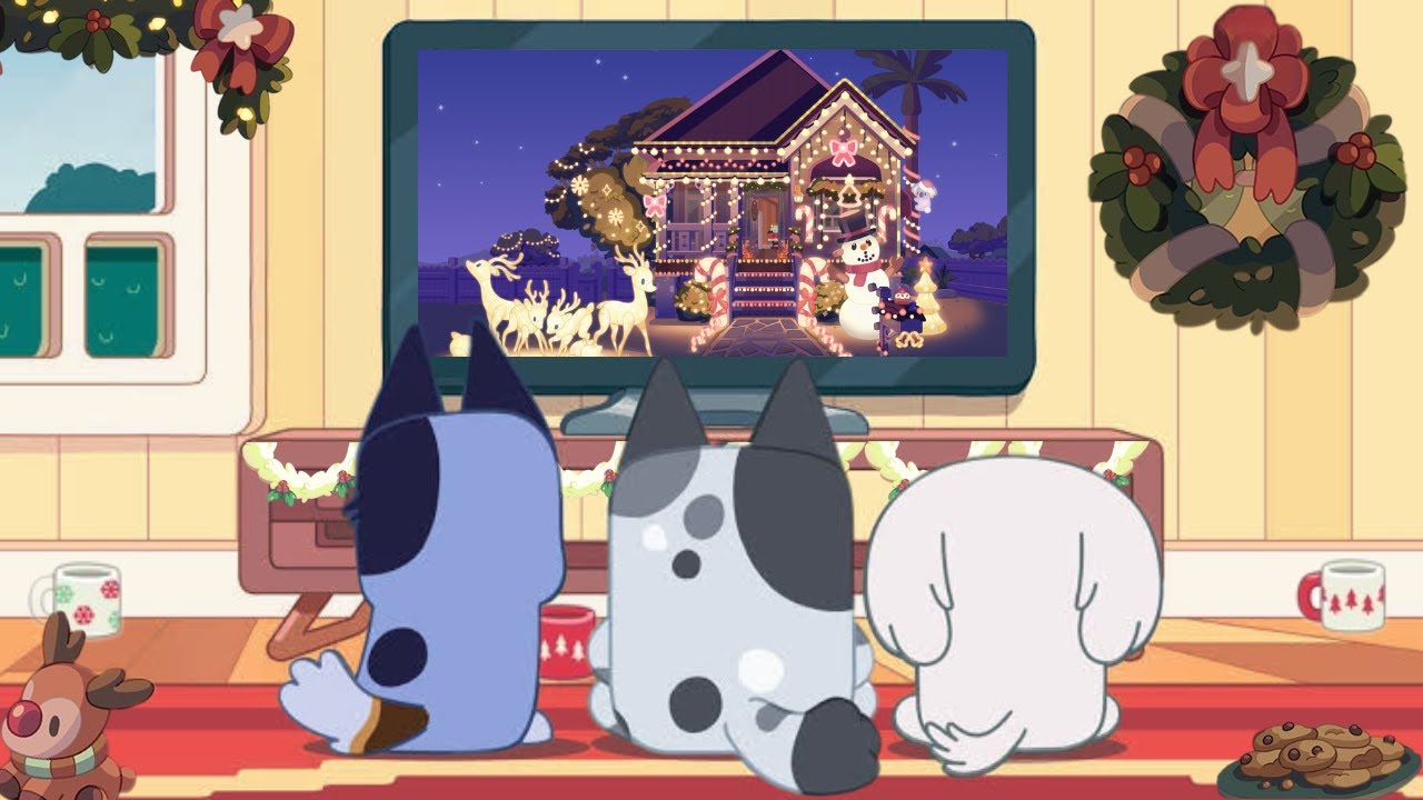 Bluey Christmas Ambience 🎄ALL THE MUSIC from Bluey Verandah Santa ...