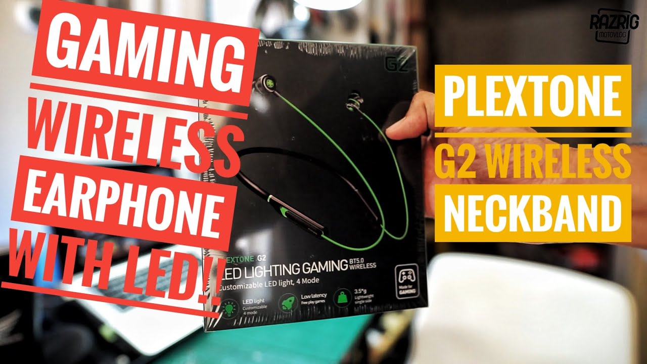 PLEXTONE G2 WIRELESS GAMING NECKBAND EARPHONE UNBOXING - YouTube