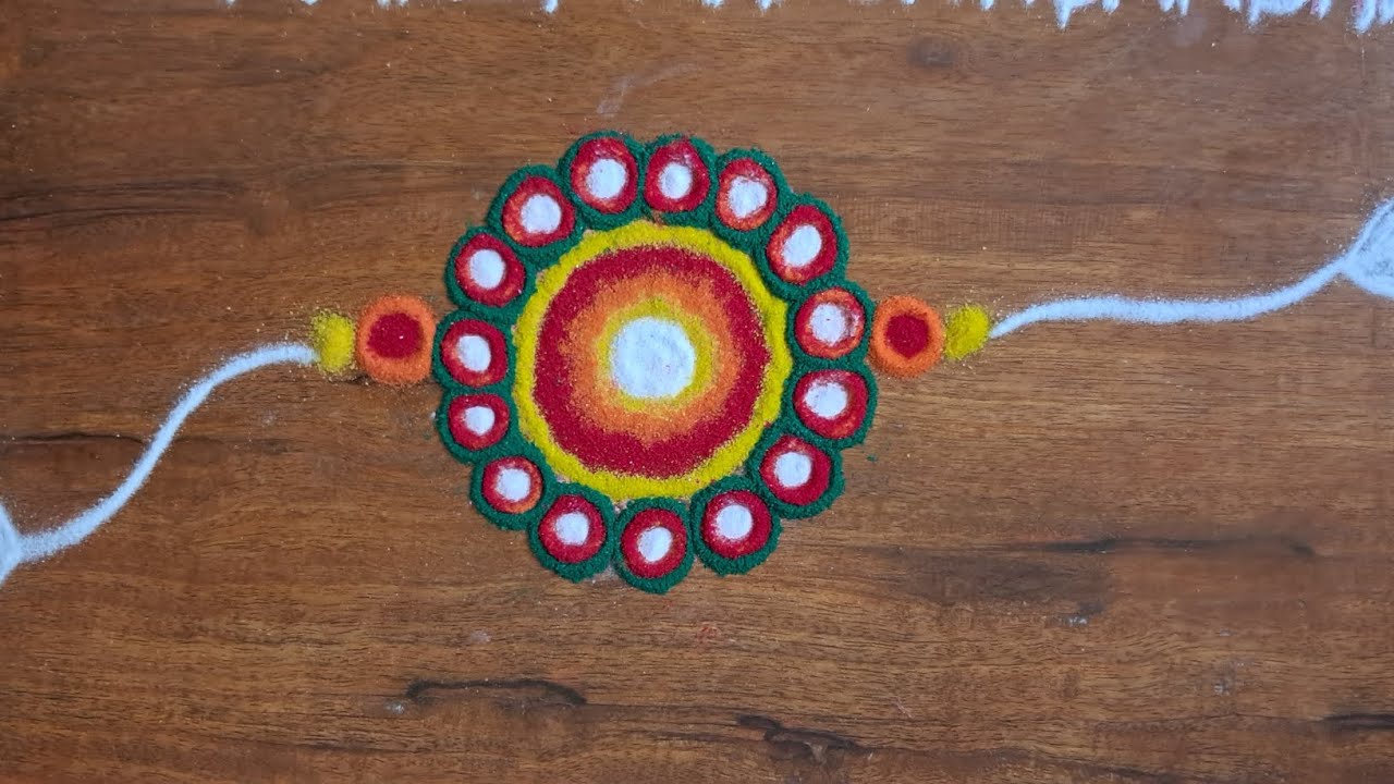 Easy rangoli for Rakhi |Rakshabandhan rangoli | simple rangoli for ...