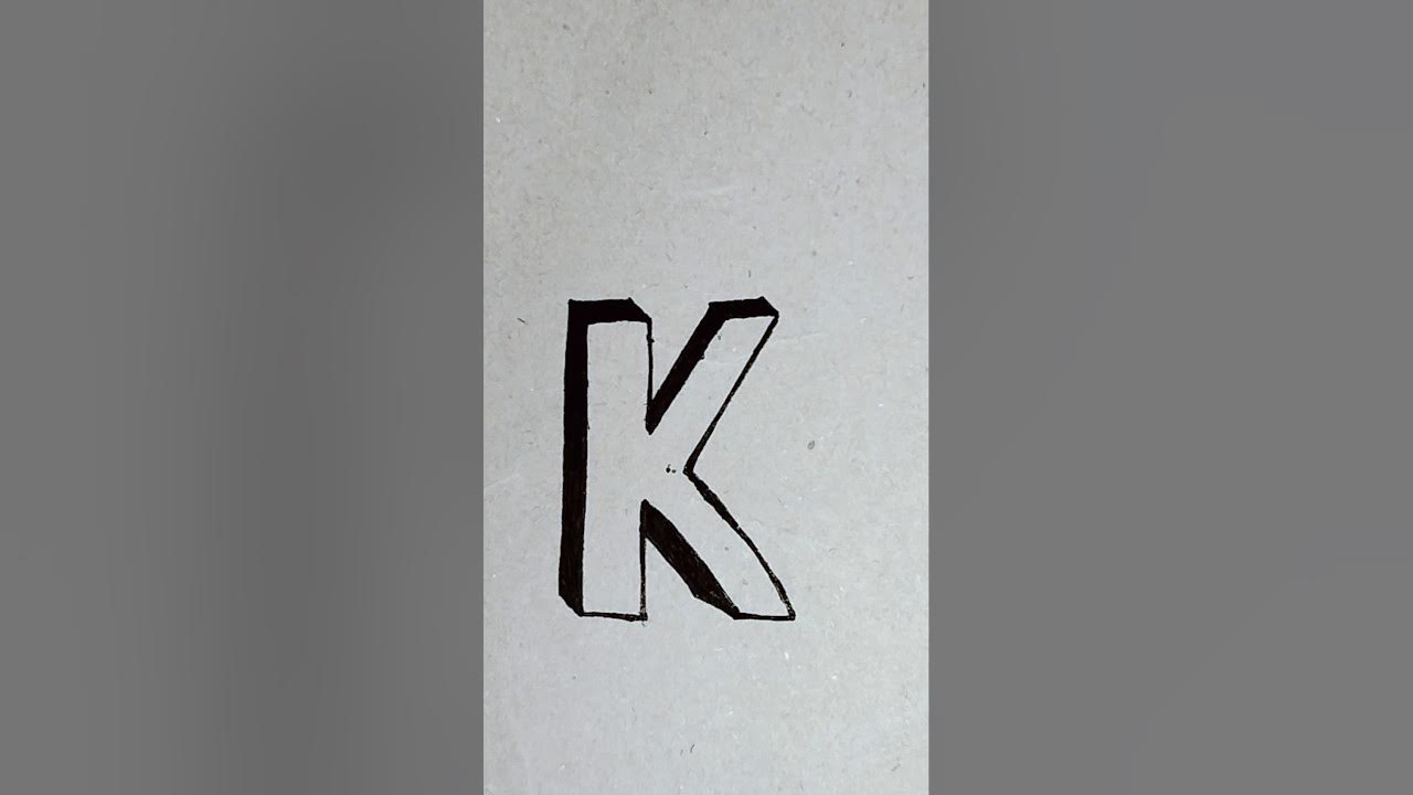 3D letter drawing K | 3D drawing | Capital letter K #youtubeshorts # ...