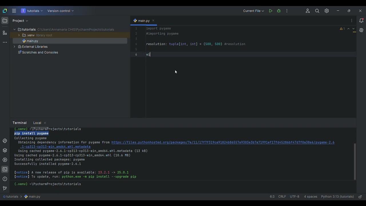 how to make window in python using pygame - YouTube