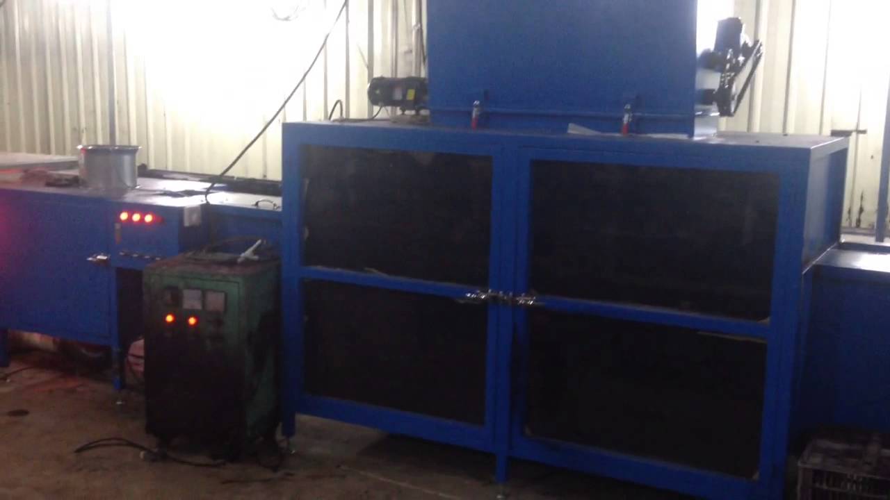PVC shoe flocking machine - YouTube