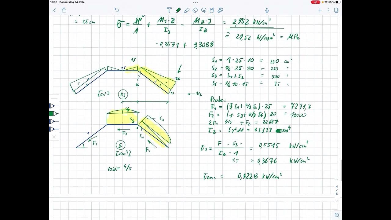 Statik Mechanik Schubspannungen aus Querkraft und Torsion - YouTube