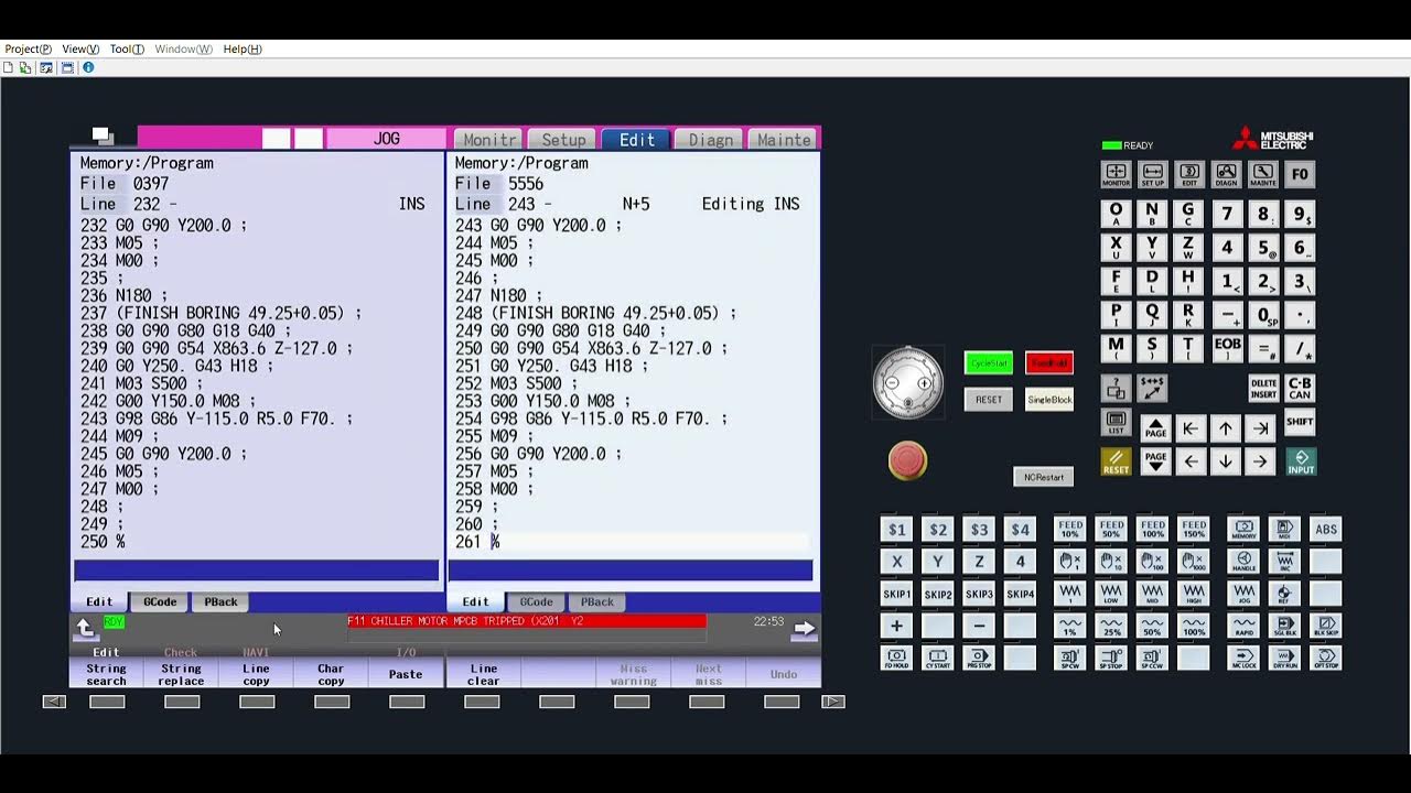 Program copy paste and more option Mitsubishi CNC English explanation. - YouTube