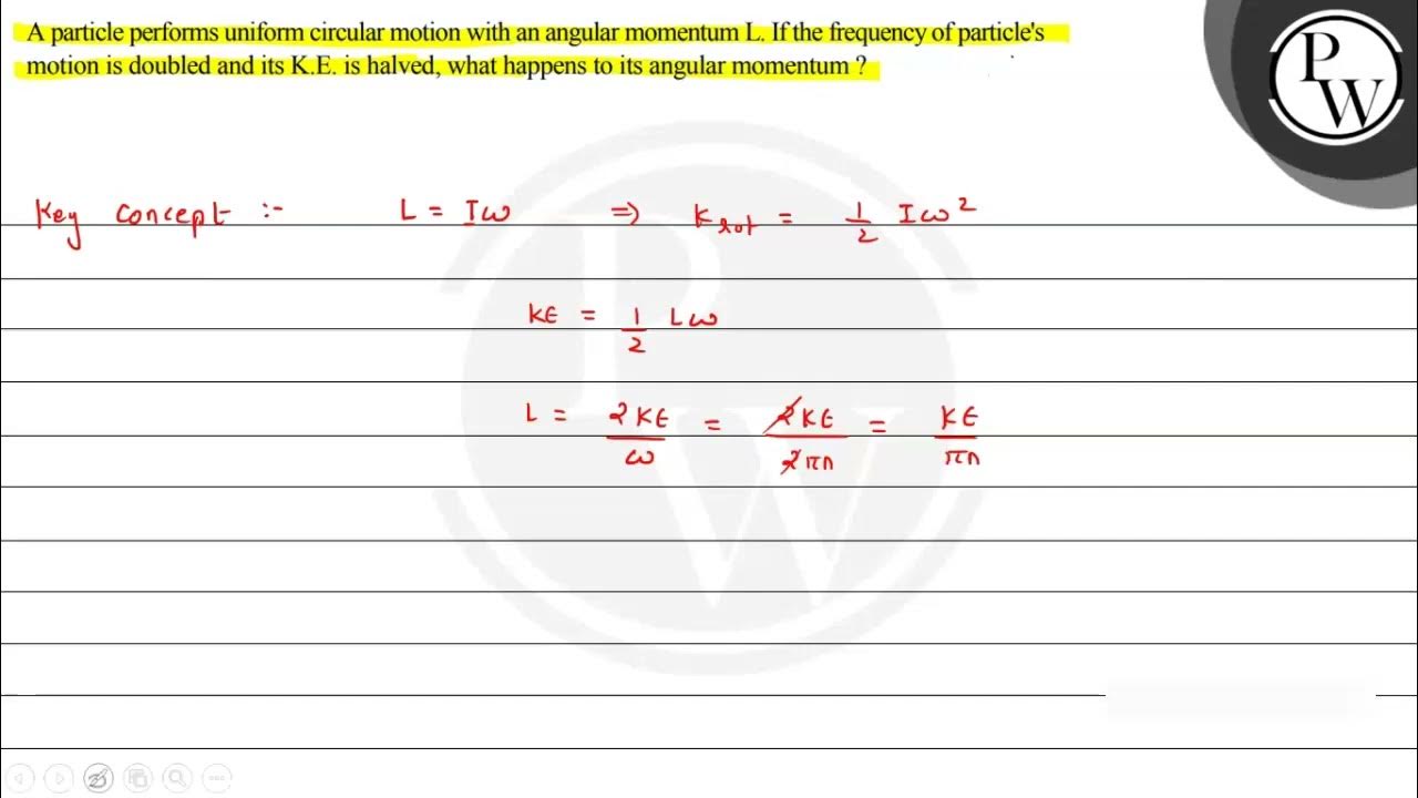 A particle performs uniform circular motion with an angular momentu... - YouTube