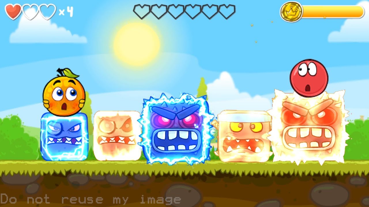 RED BALL 4 : ALL ( Electric Vs Fire ) 10 Bosses Fight Together with Red ...