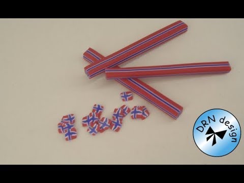 Polymer Clay Miniature - Norwegian Flag Cane - YouTube