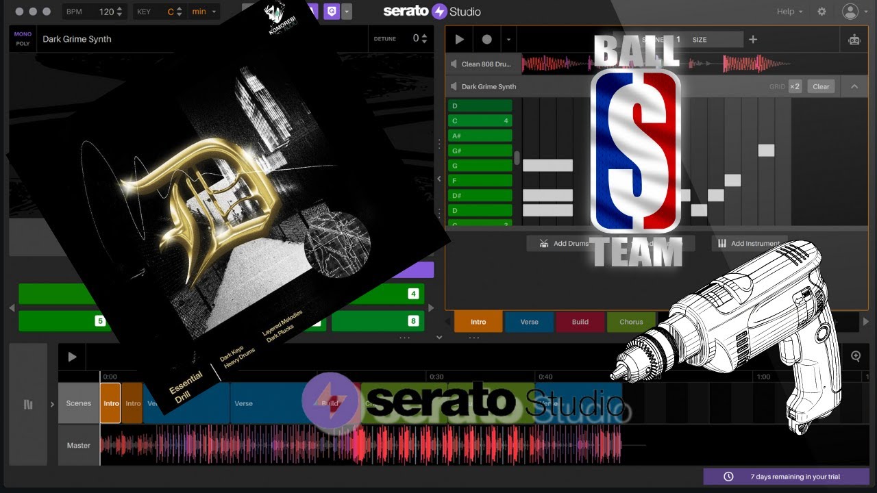 Making a Drill Beat Serato Studio Essential Drill Pack - YouTube