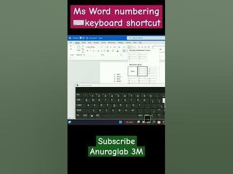 numbering in ms word keyboard shortcut #keyboardshortcutkeys # ...