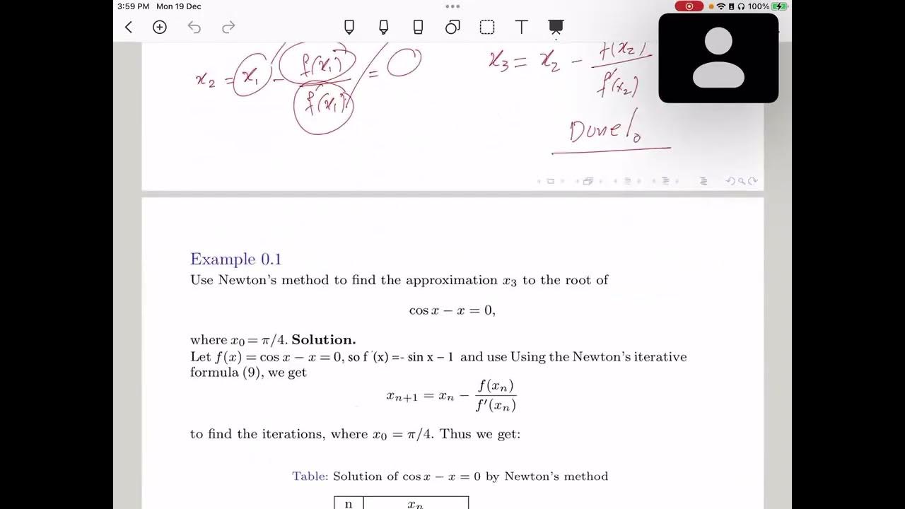 Newton iterative method - YouTube