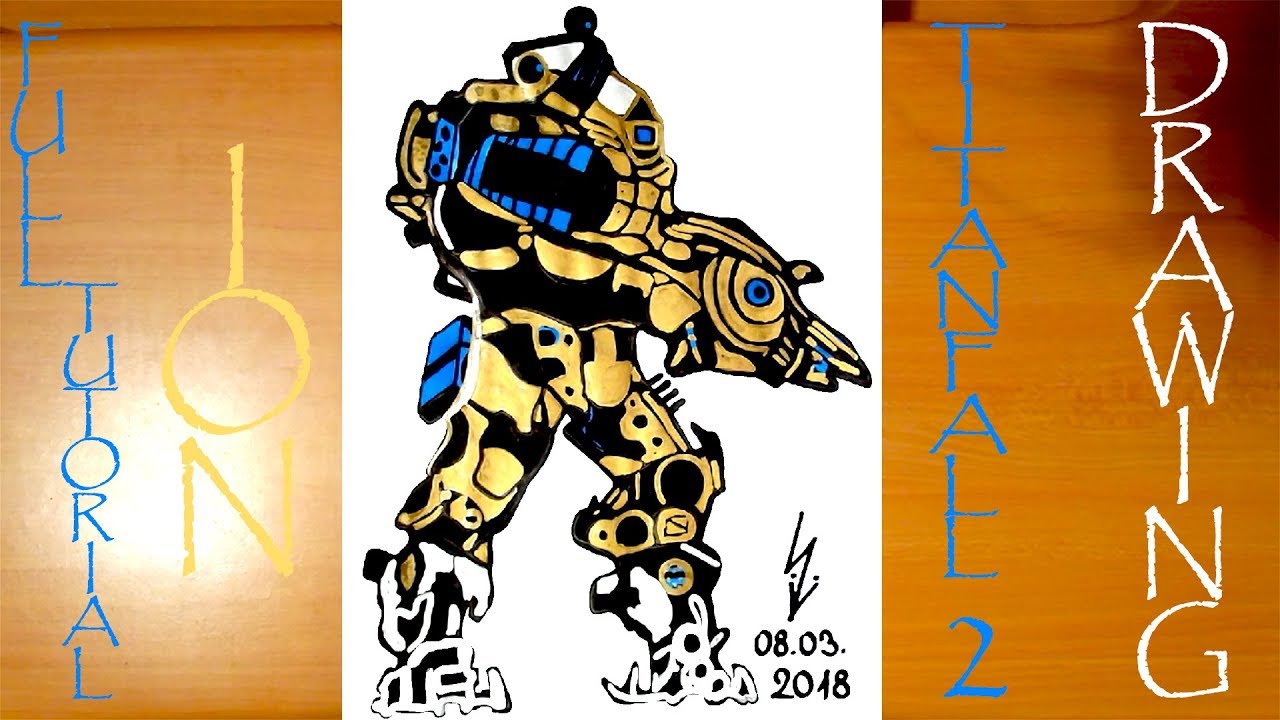 How to Draw a Robot Titan ION from Titanfall 2 Step by Step Easy, color ...