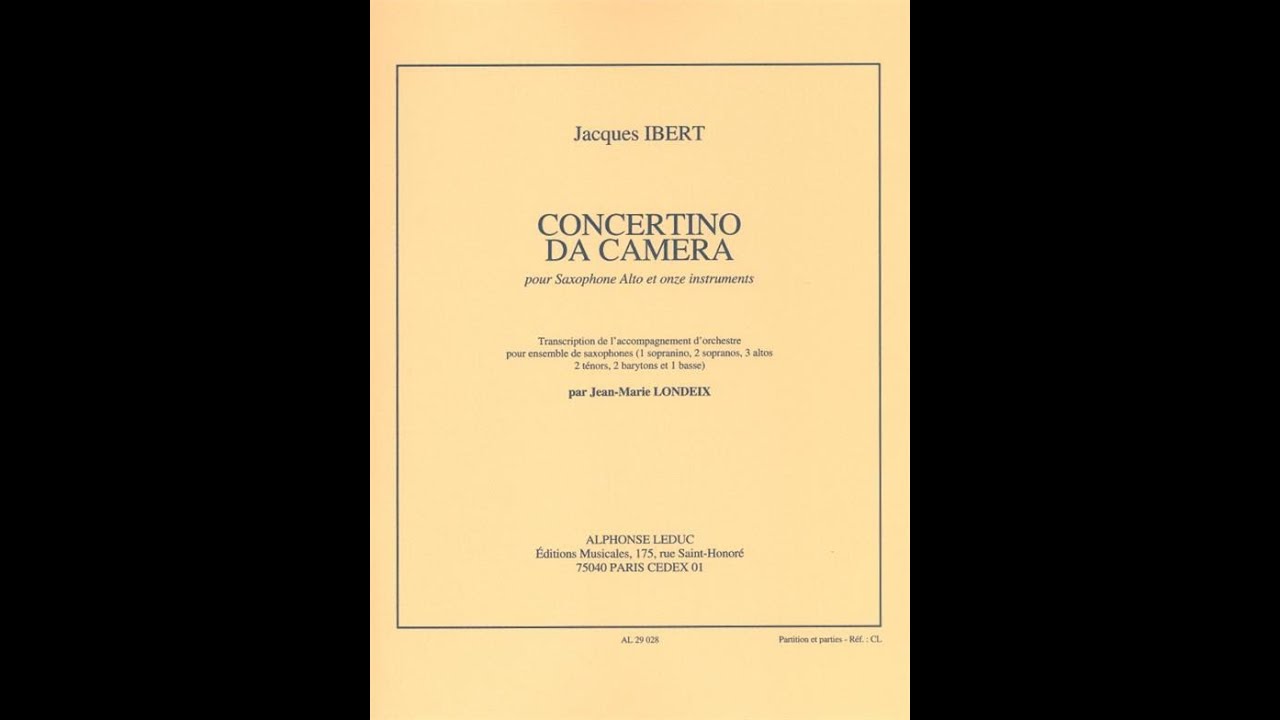 1st Mvt. (Tempo 112) Concertino da Camera for Alto Saxophone - Play ...