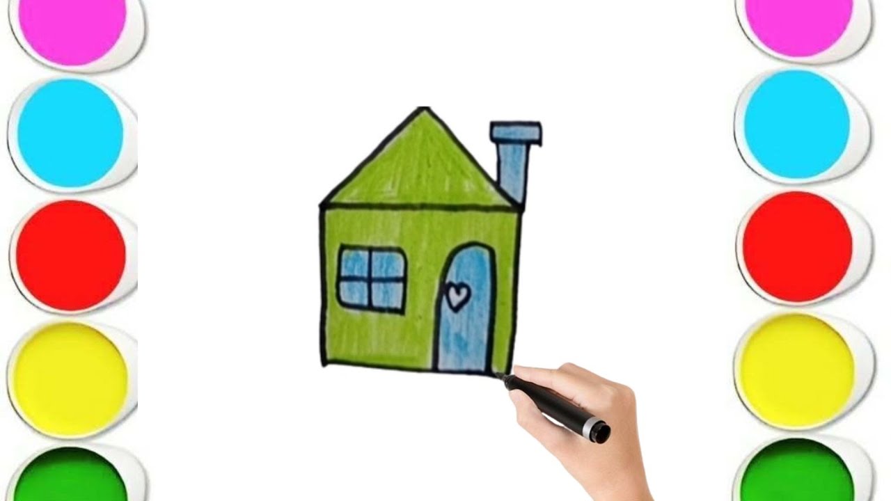 How to draw a cute and Beautiful House | easy drawing, painting and ...