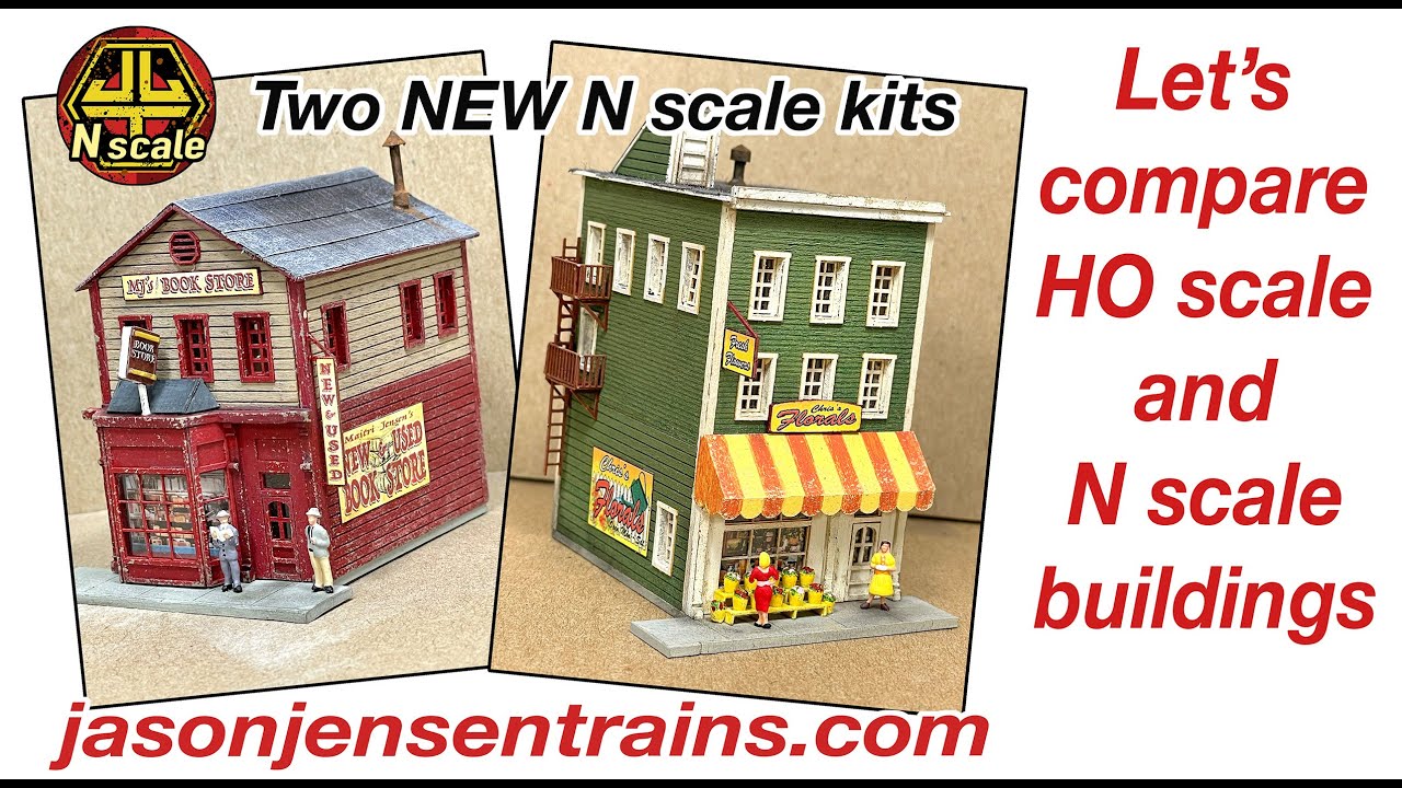N Scale and HO scale flower shop and book store! - YouTube