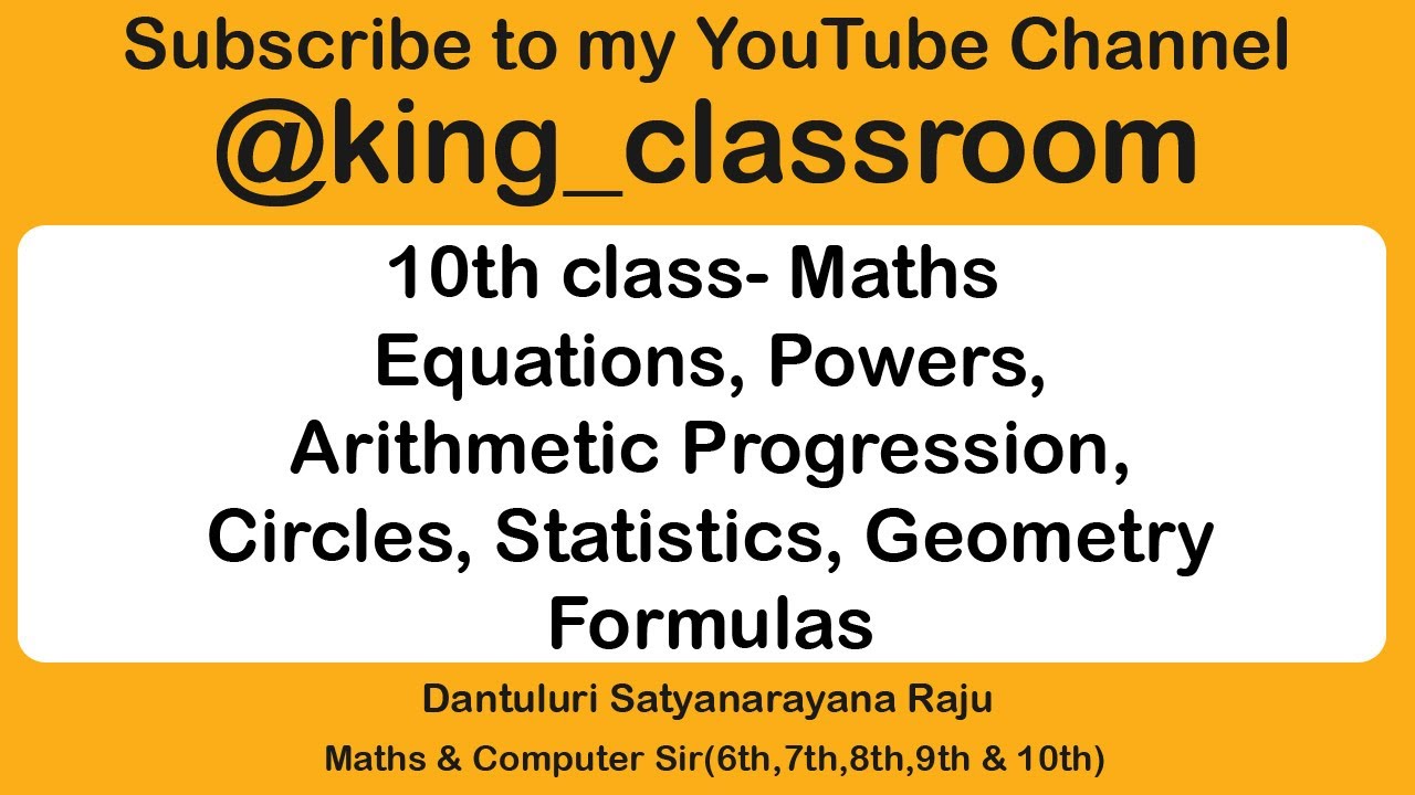 10th Class Maths Equations Powers Arithmetic Progression Circles 10th Class Maths Equations Powers Arithmetic Progression Circles