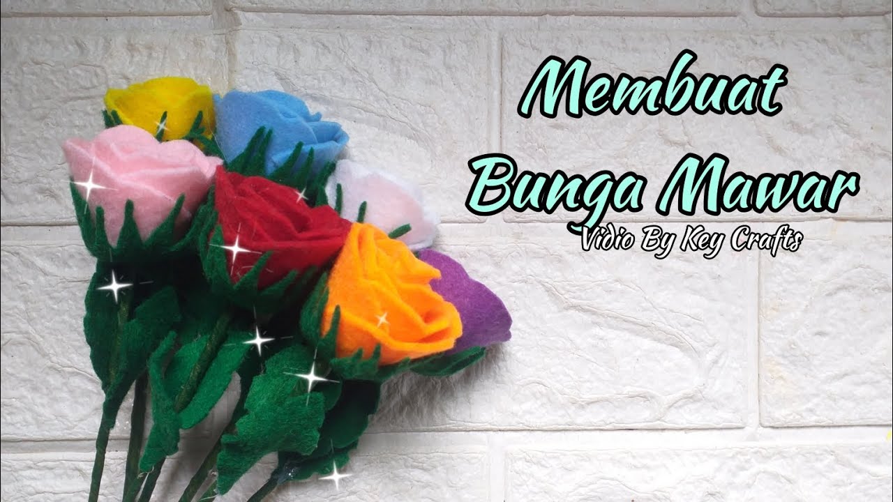MEMBUAT BUNGA MAWAR MUDAH DARI FLANEL || MAKE EASY ROSES FROM FELT ...