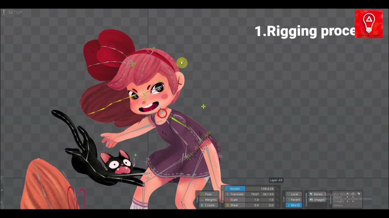 spine animation| 2d animation| rigging process | Transform constraint | Easy rigging methods ...