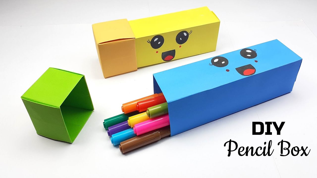 How to Make a Paper Pencil Box | DIY Paper Pencil Box Idea | Origami ...