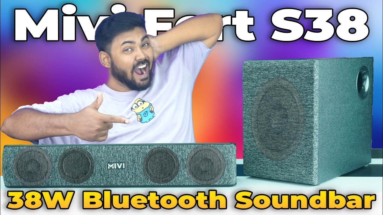 Mivi Fort S38 With Sub Woofer | 38WATT Output | Compact Design | Bluetooth Soundbar - YouTube