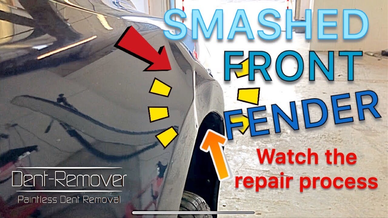 SMASHED FRONT FENDER⚠️ (Wing🇬🇧) Watch it Get Repaired | By Dent-Remover ...