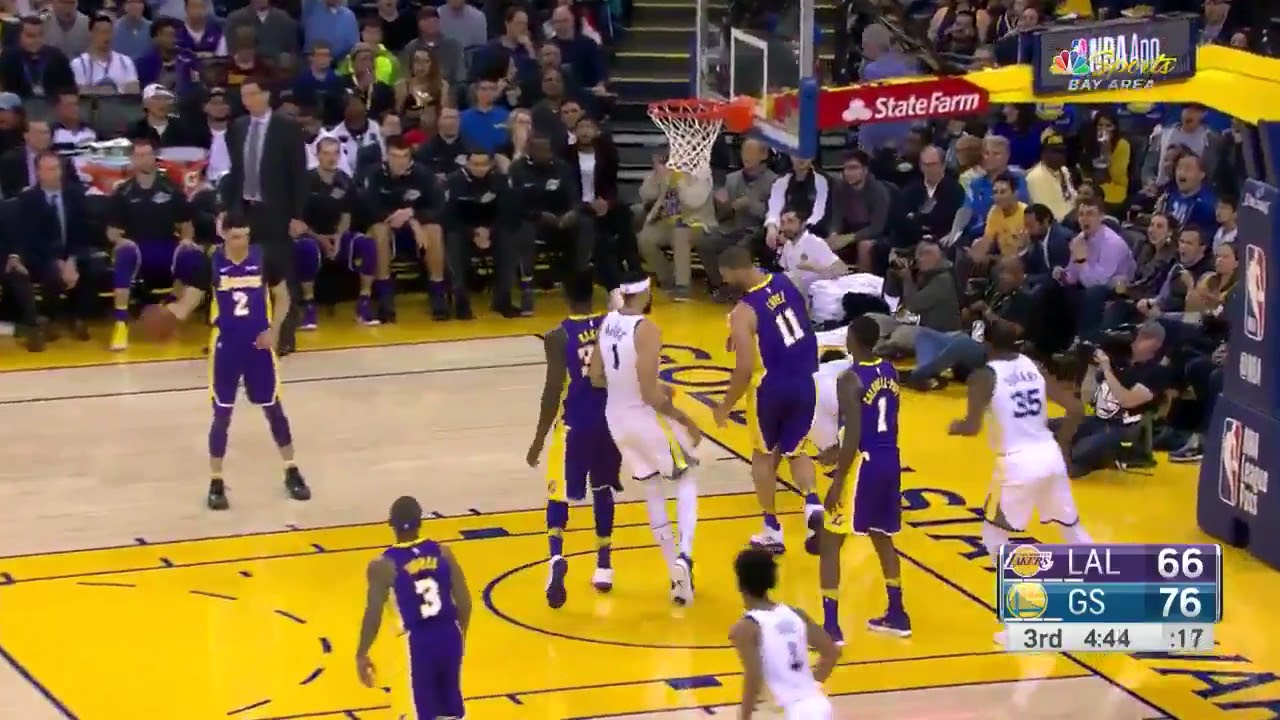 Jordan Bell dunks on Brook Lopez - YouTube
