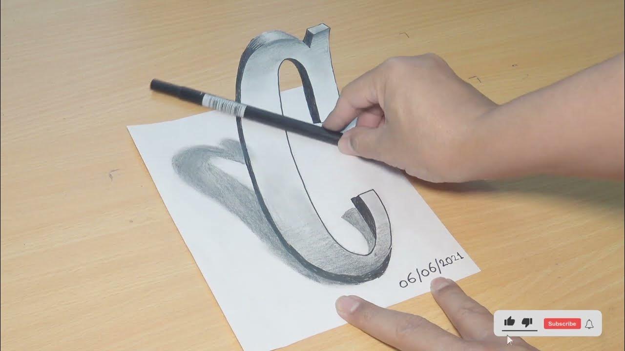 How to Draw Letter C in 3D Trick Art - YouTube