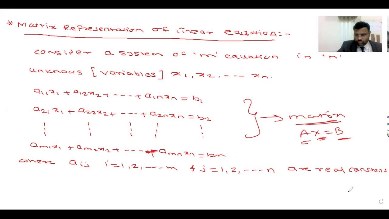 Matrix representation of linear system - YouTube