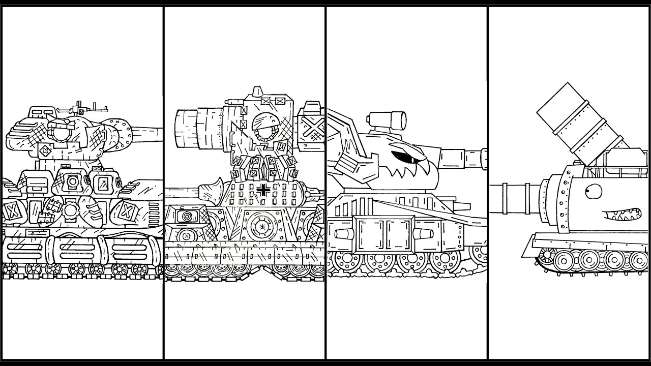 Drawing Mini Monster Cartoon Tank - Cartoons About Tanks - YouTube
