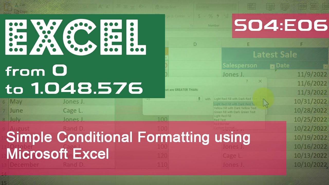 Simple Conditional Formatting Using Microsoft Excel Youtube