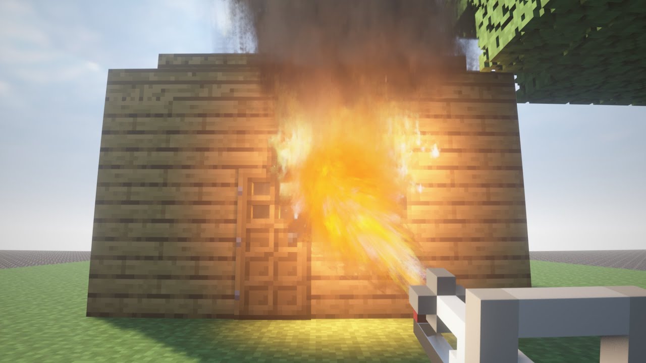 Burning a 4k Too Realistic Minecraft House with a Flamethrower in ...