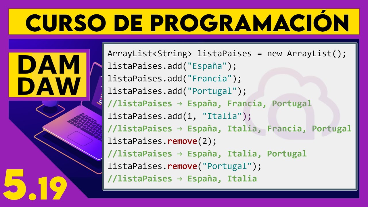 JAVA: Ejemplos ArrayList ☕ DAM - DAW - YouTube