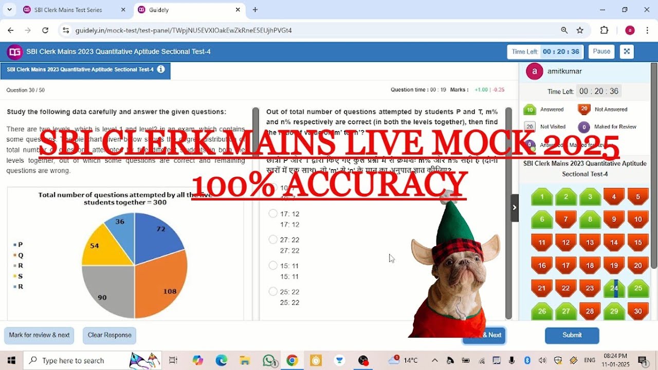 SBI CLERK MAINS LIVE MOCK TEST 2025// QUANT SECTION // EASY MOCK // 100 ...