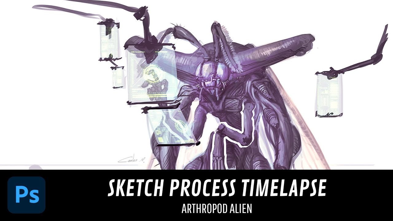 Arthropod Alien | Sketch Process | Timelapse - YouTube