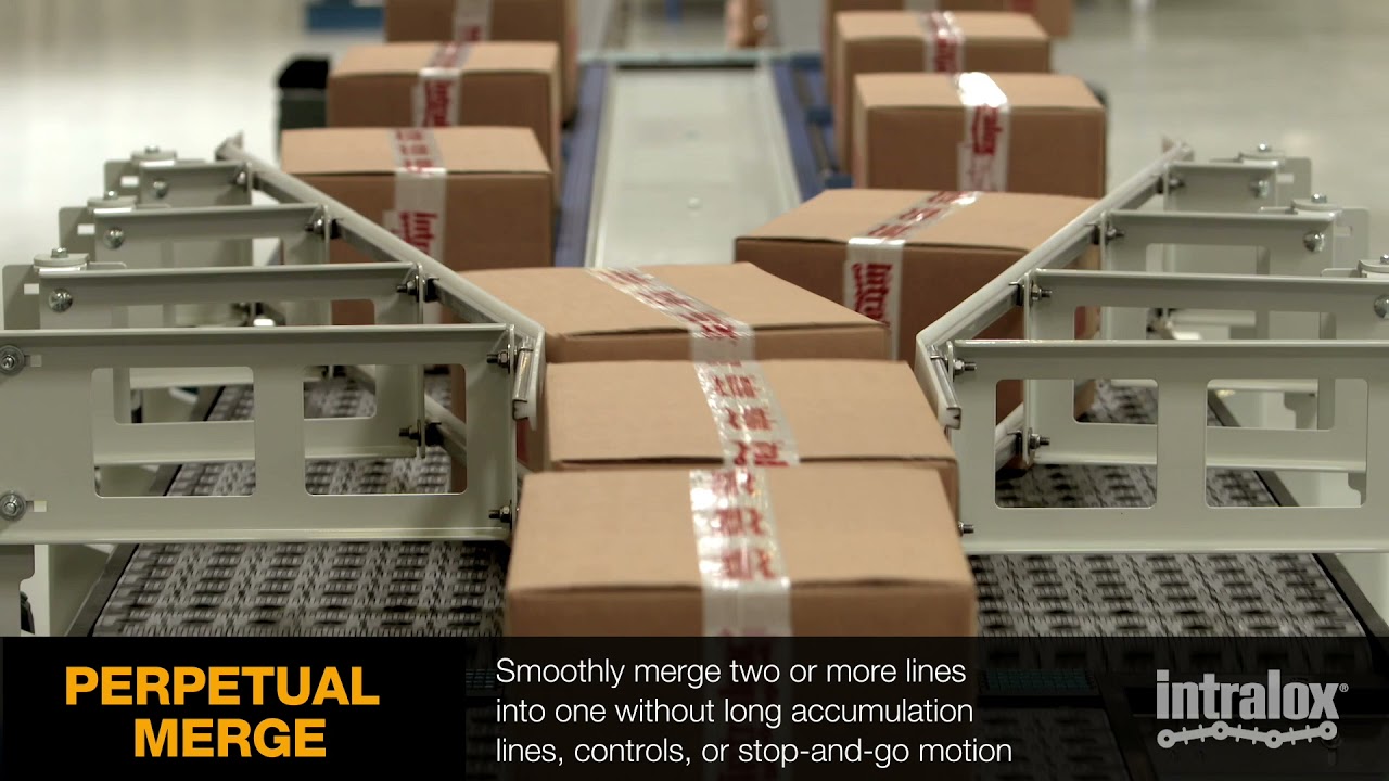 Intralox Activated Roller Belt™ Perpetual Merge - YouTube