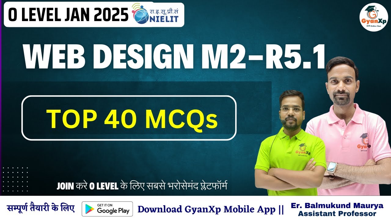 Top 40 Mcqs Web Designing M2 R51 O Level Gyanxp Youtube