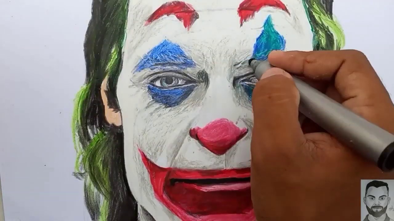Drawing JOKER ( Joaquin Phoenix) | how to draw joker | H kay Art - YouTube