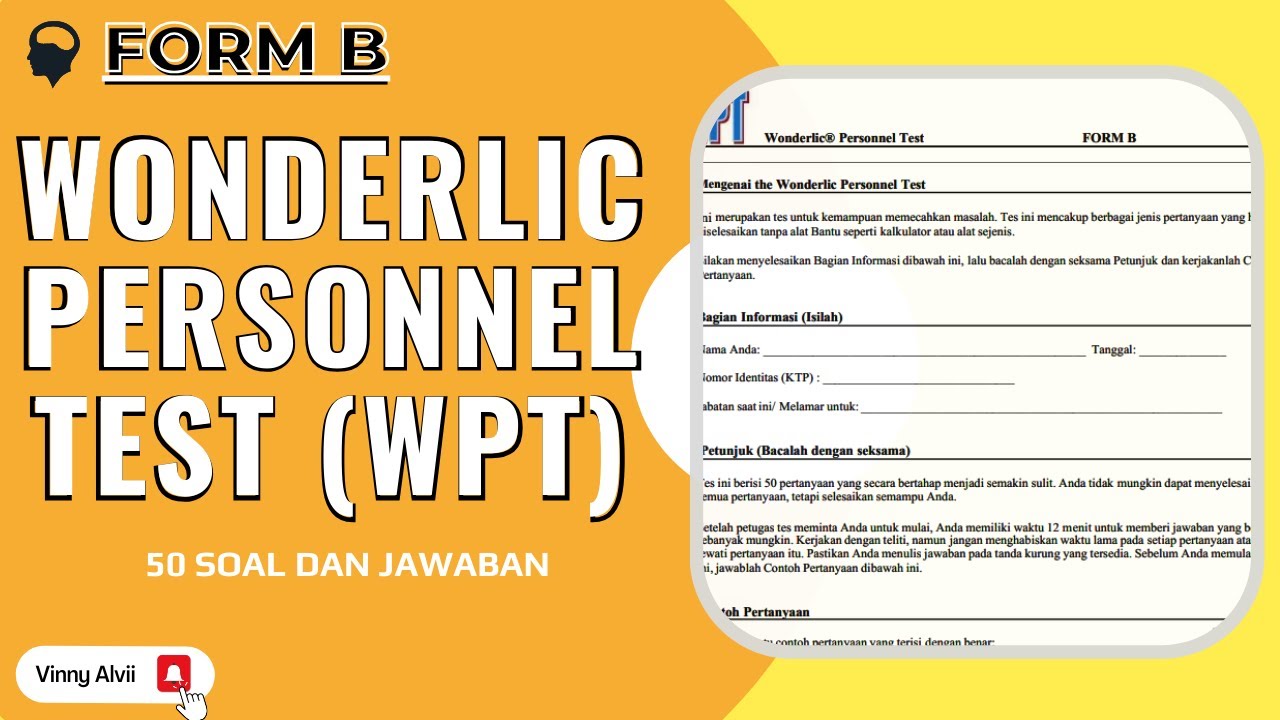 Psikotes IQ WPT Form B (Wonderlic Personnel Test) | Soal dan Jawaban ...