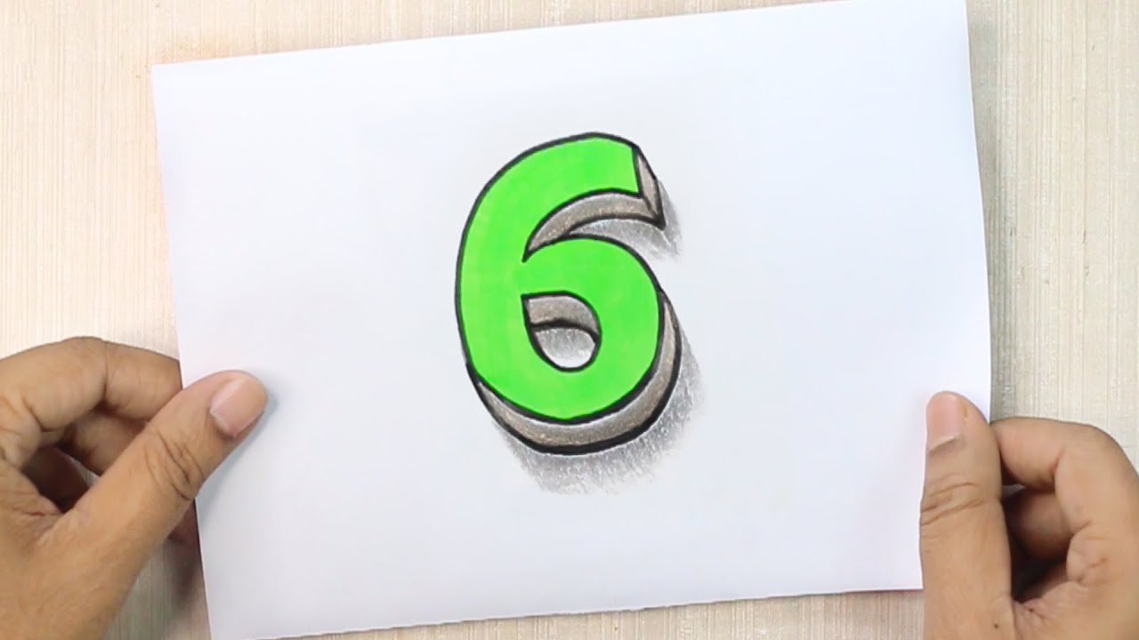 3D Number Drawing : 6 - YouTube