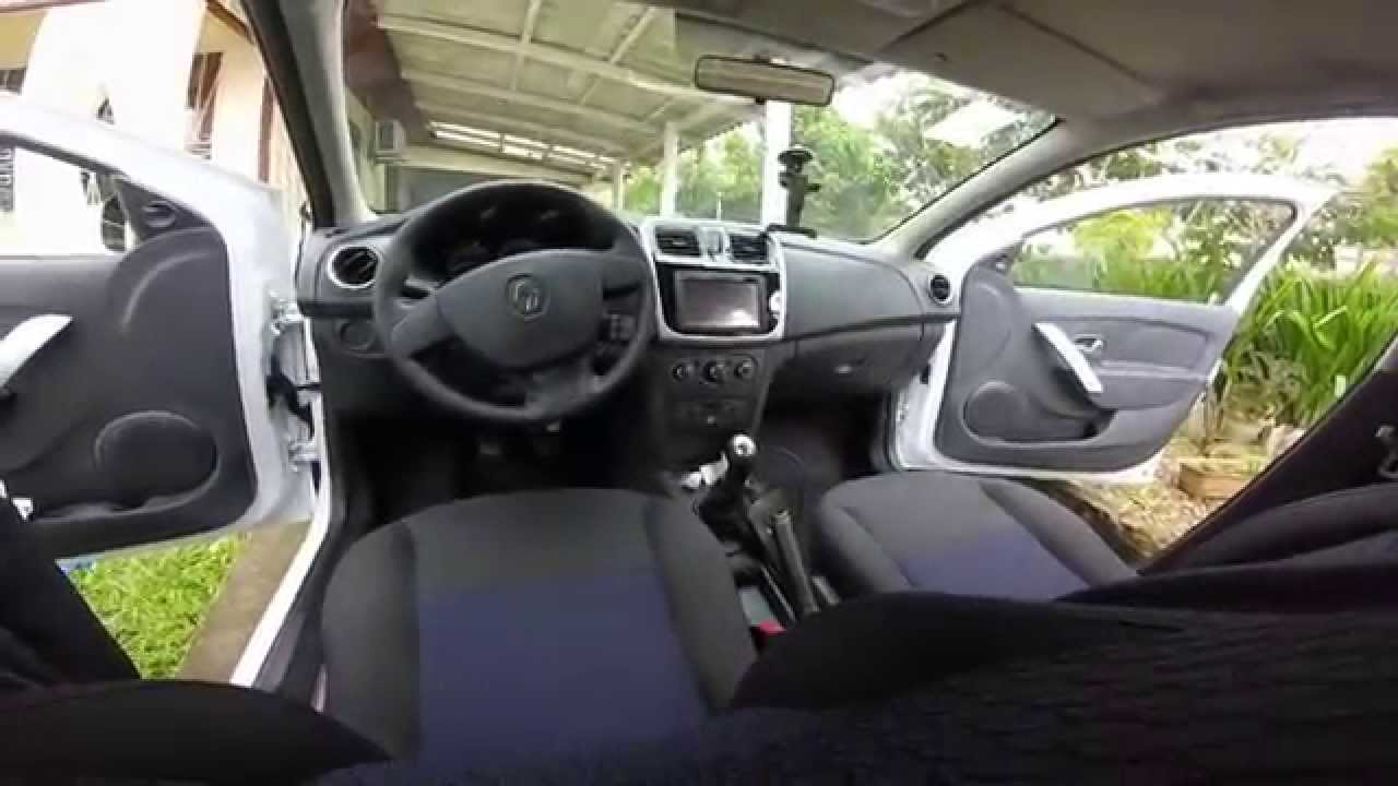 Renault Sandero Expression 1.0 2015/2016 por dentro - YouTube
