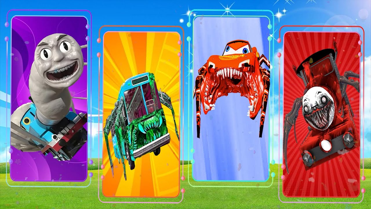KUMPULAN MONSTER !! Thomas Spider , Bus Car Eater , Car Eater, Choo ...