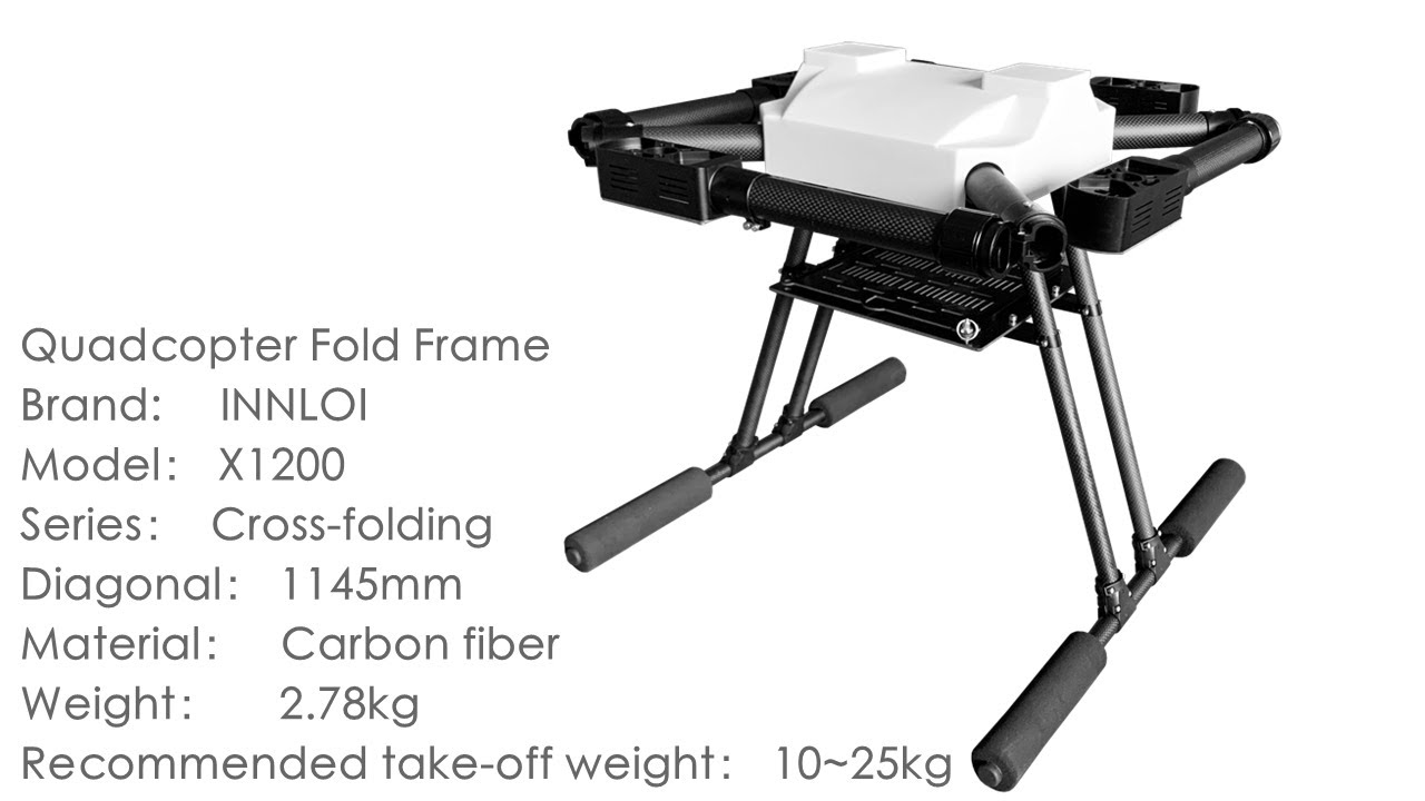 INNLOI X1200 1145mm drone folding frame Cross Foldable Quadcopter for ...
