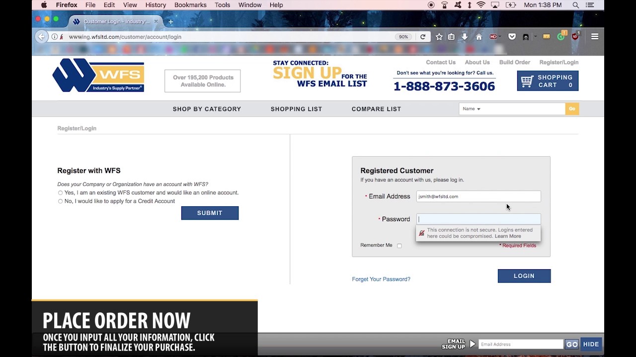 WFS Ecommerce Website Tutorial - Login - YouTube