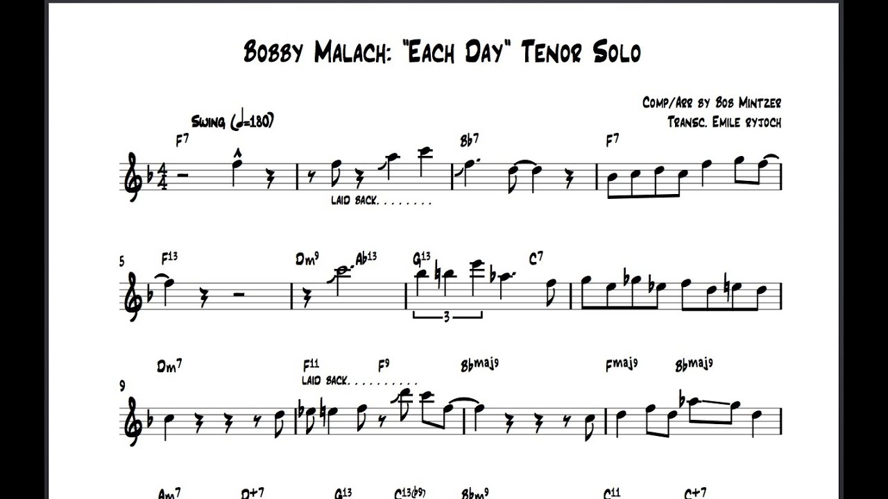 Bob Malach: "Each Day" [TRANSCRIPTION] - YouTube