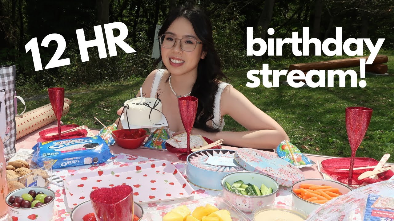12 HOUR BIRTHDAY STREAM! guitar, gaming, mukbang, cake! - YouTube